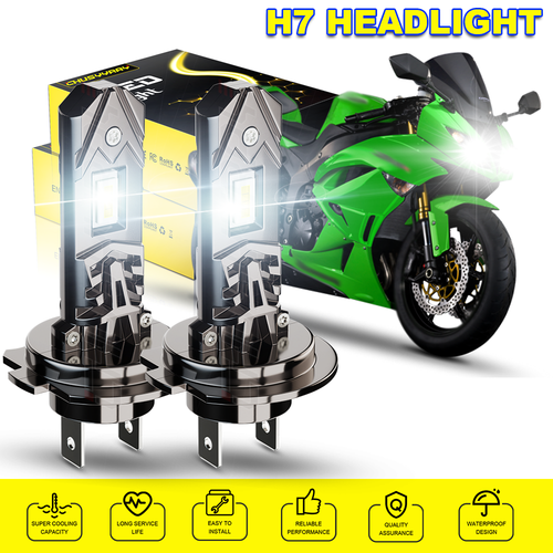 2pcs H7 LED Headlight Bulbs 6000K For Honda Valkyrie Rune 1800 NRX1800 ...