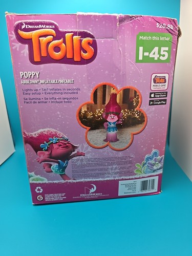 DreamWorks Trolls 5’ Foot Poppy Airblown Inflatable Christmas Decor By ...