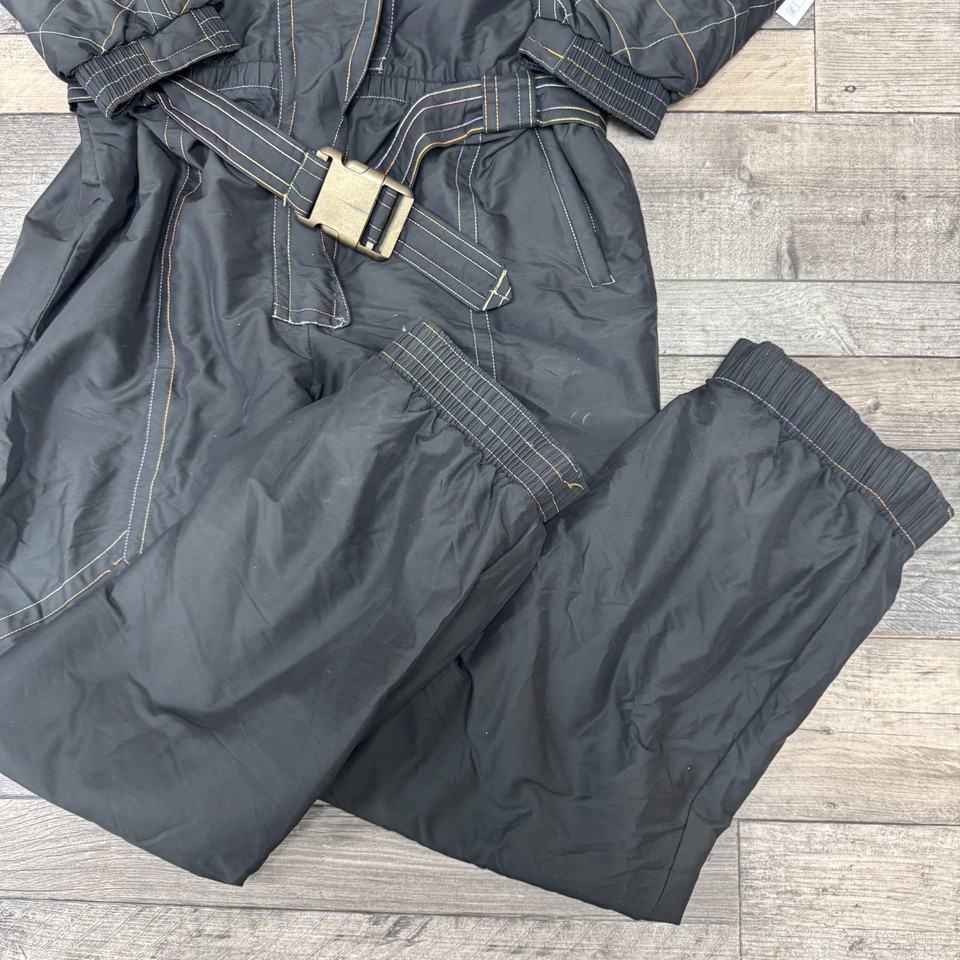 Vintage Black One Piece Ski Snowboard Suit 90s Retro Colour Block 90s ...