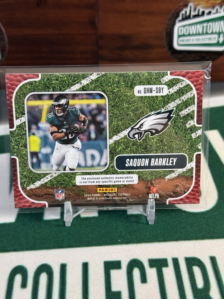2024 Absolute Saquon Barkley Ground Hoggs Pig Skin Patch #/250 Eagles ...