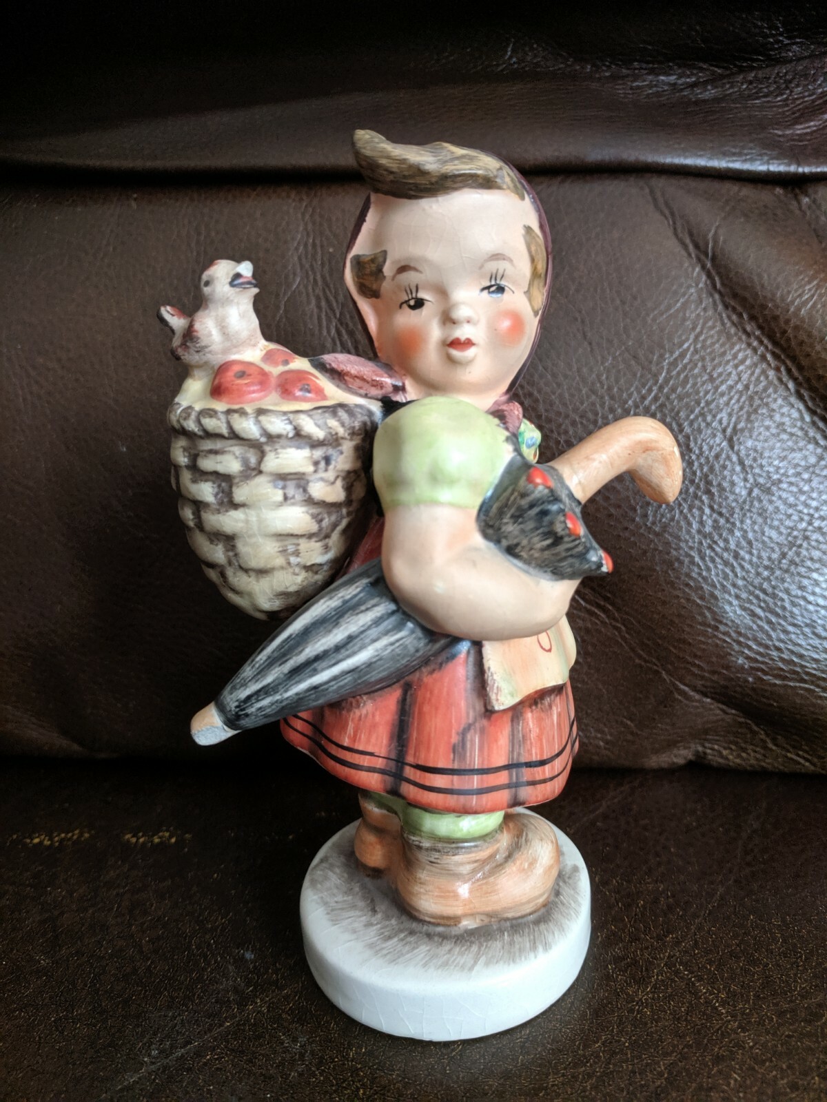 Vintage Hand Painted Girl with Umbrella Figurine Friedel Bavaria, West ...