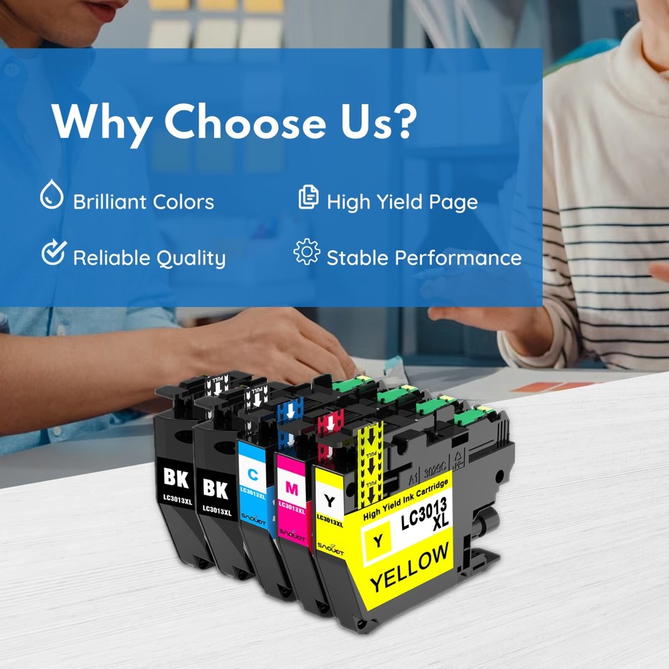 High Yield LC3013XL 5-Pack Ink BK/C/M/Y for Brother MFC-J491DW J497DW ...