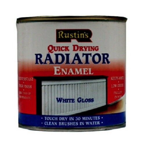 Rustins Quick Dry Radiator Enamel Paint Gloss WHITE 250ML 500ML 1L ...