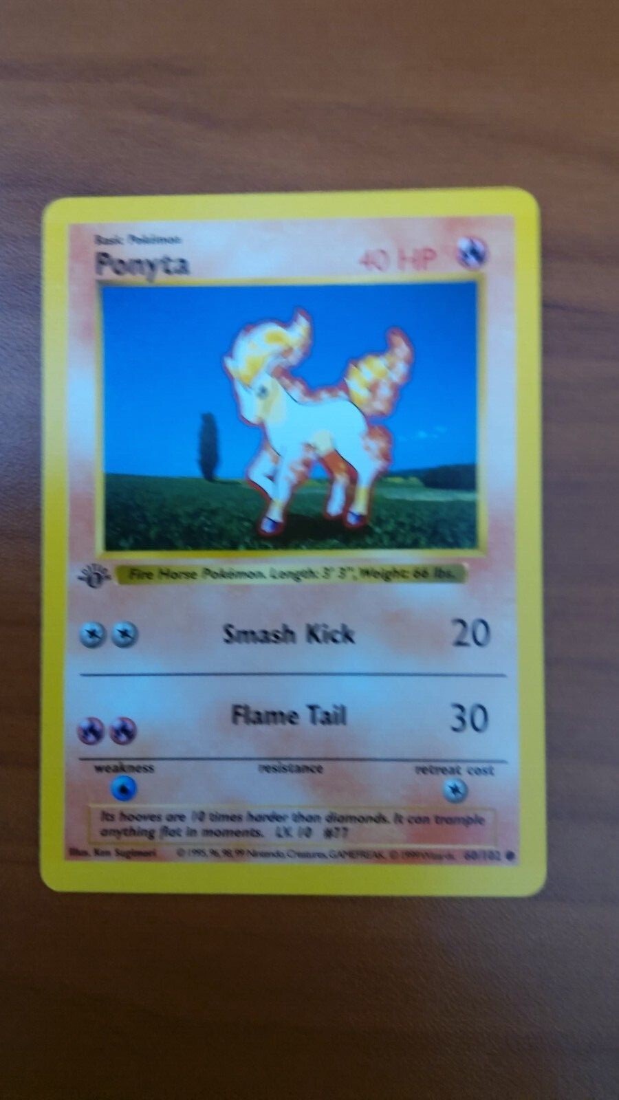 Ponyta Pokemon Card - WOTC - 1st Edition - Base Set - 60/102 NM | eBay