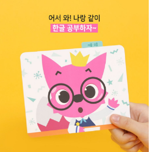Pink fong Baby Shark Korean Hangul Flash Vocabulary 120 Cards /Free ...