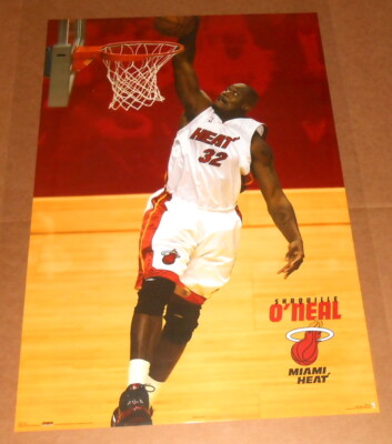 Shaq Dunk 2005 Poster 34x22 Basketball NBA Shaquille O’Neal Miami Heat ...