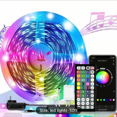 50ft Led Strip Lights, Led Lights For Bedroom, Smart Led Lights APP ...
