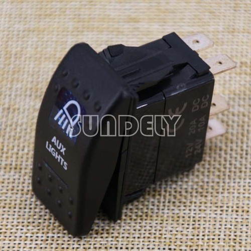 AUX LIGHTS - Narva Style Rocker Switch Blue LED Boat Marine WD 12V 24V ...