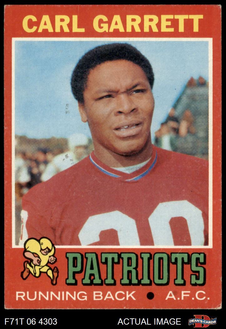 1971 Topps #34 Carl Garrett Patriots RC New Mexico Highlands 4.5 - VG ...