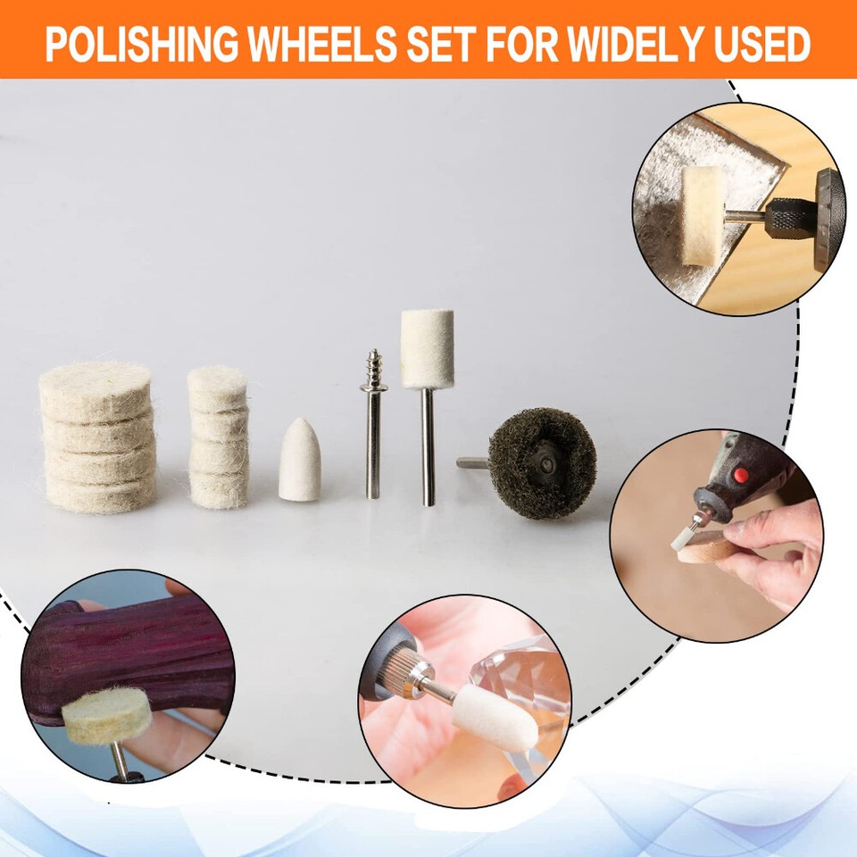 134PCS Polishing Buffing Wheel Polishing Kit for Dremel Abrasive Wheel ...