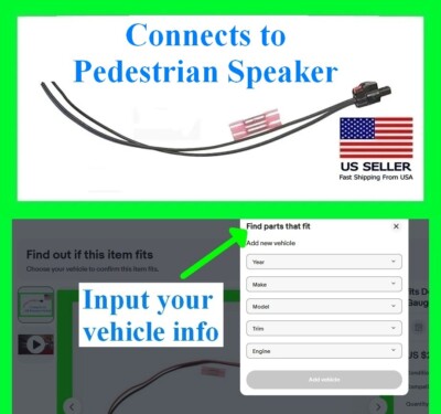 fits Tesla Pedestrian Warning Speaker PWS Connector Plug Harness Wiring ...