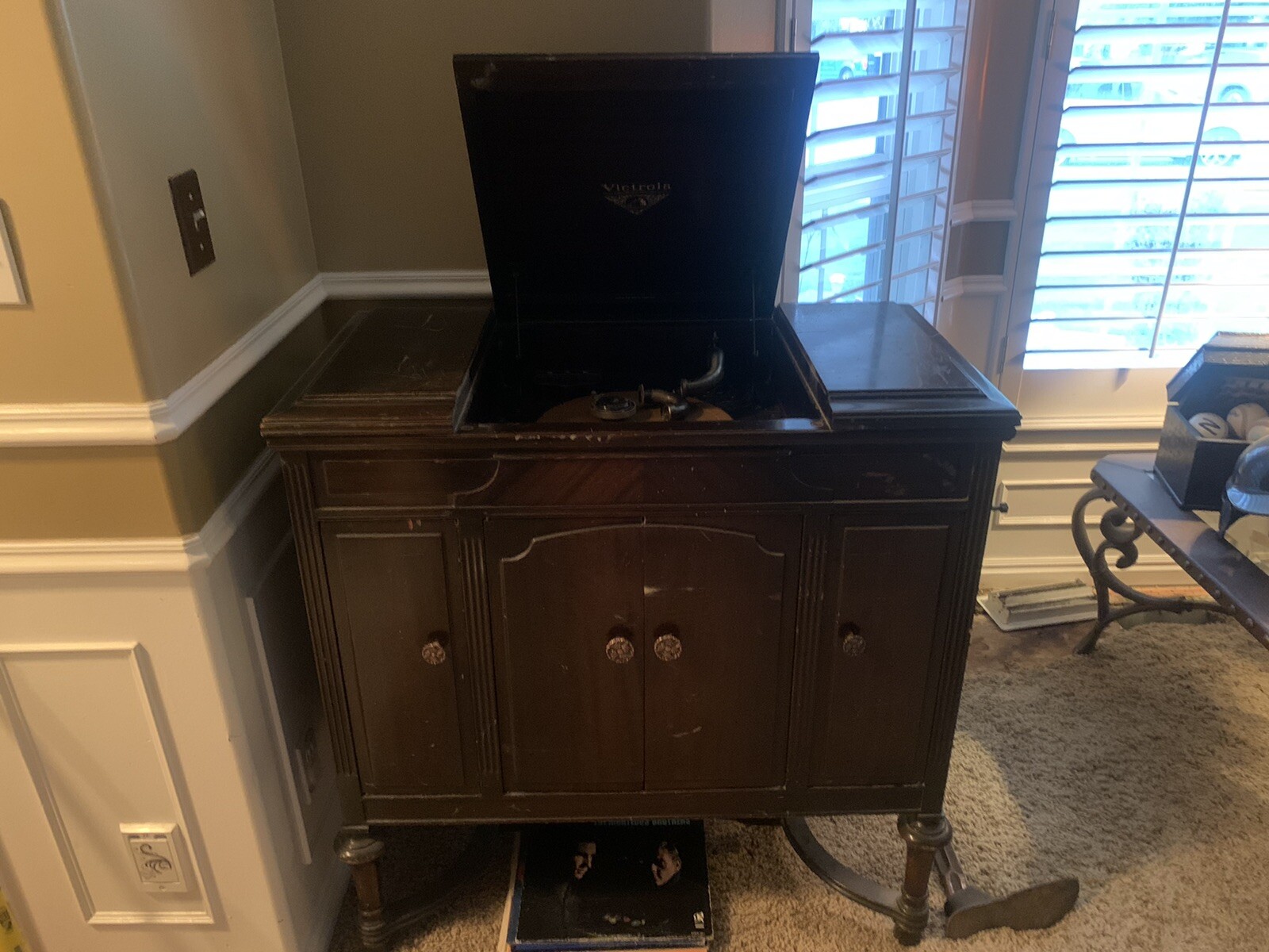 1914- Victor Victrola Antique Phonograph Cabinet Record Player | eBay