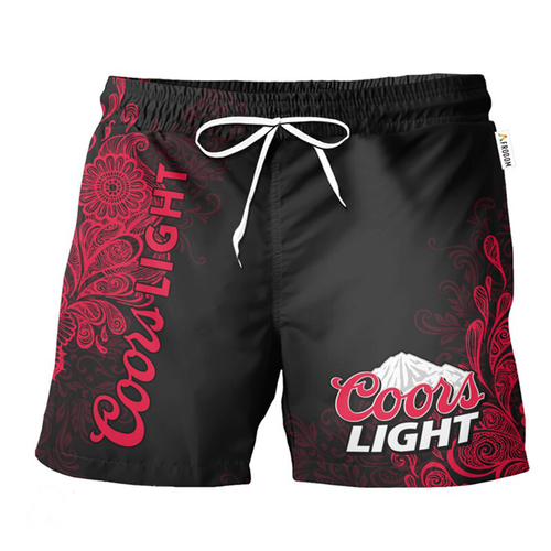 Beers Gifts Swim Trunks - Coors Light Tropical Floral Hawaiian Shorts ...