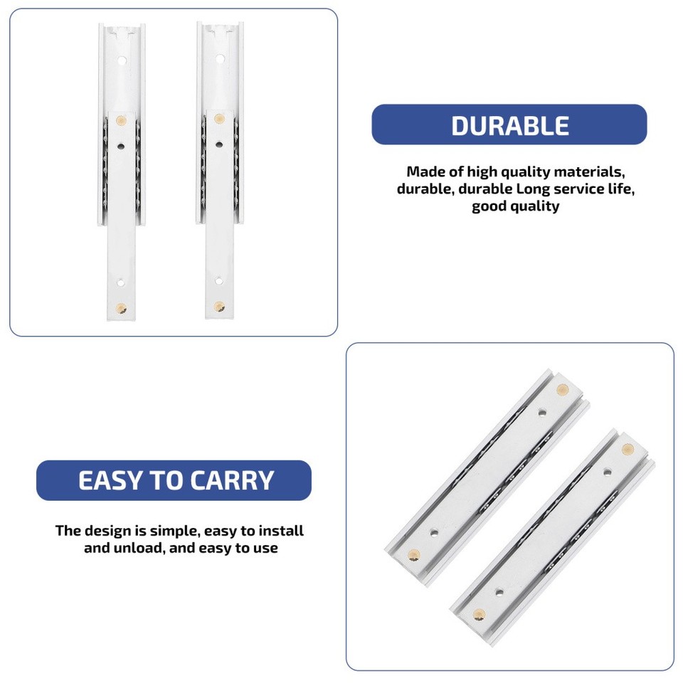 2 Pcs Slide Rail Drawer Miniature Rails Bottom Mount Slides | eBay