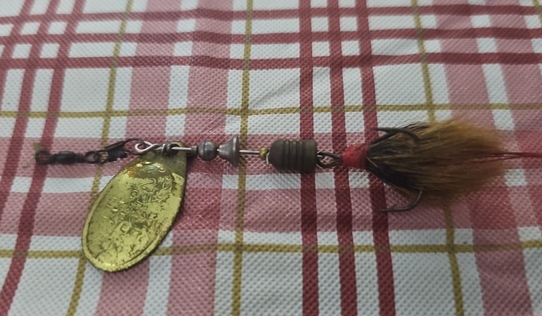 Vintage Mepps #2 AGLIA GOLD BLADE 3/4" inline Spinner Fishing Lure (G ...