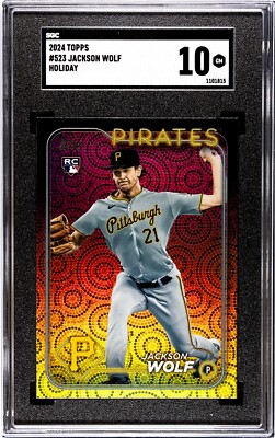 2024 TOPPS BASEBALL HOLIDAY ROOKIE CARD #523 JACKSON WOLF- PGH. PIRATES ...