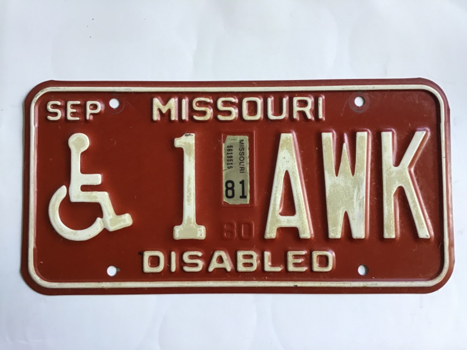 1981 Missouri Handicapped License Plate Tag Disabled Handicap | eBay