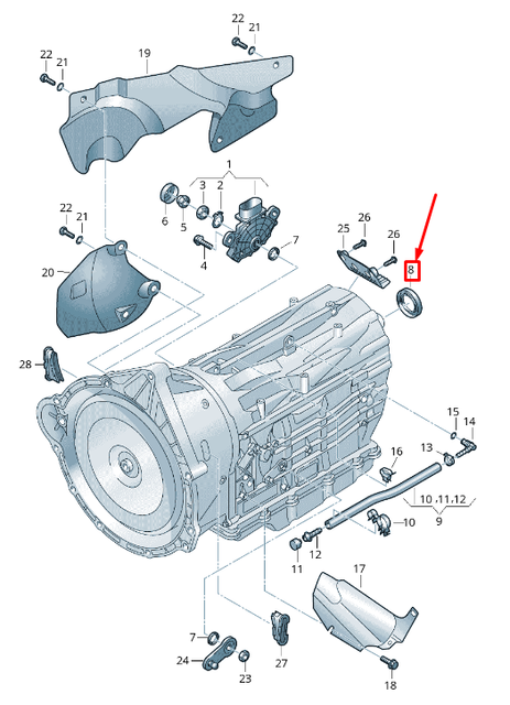 AUDI Q7 4L Automatic Transmission Output Shaft Seal 09D409189 GENUINE ...