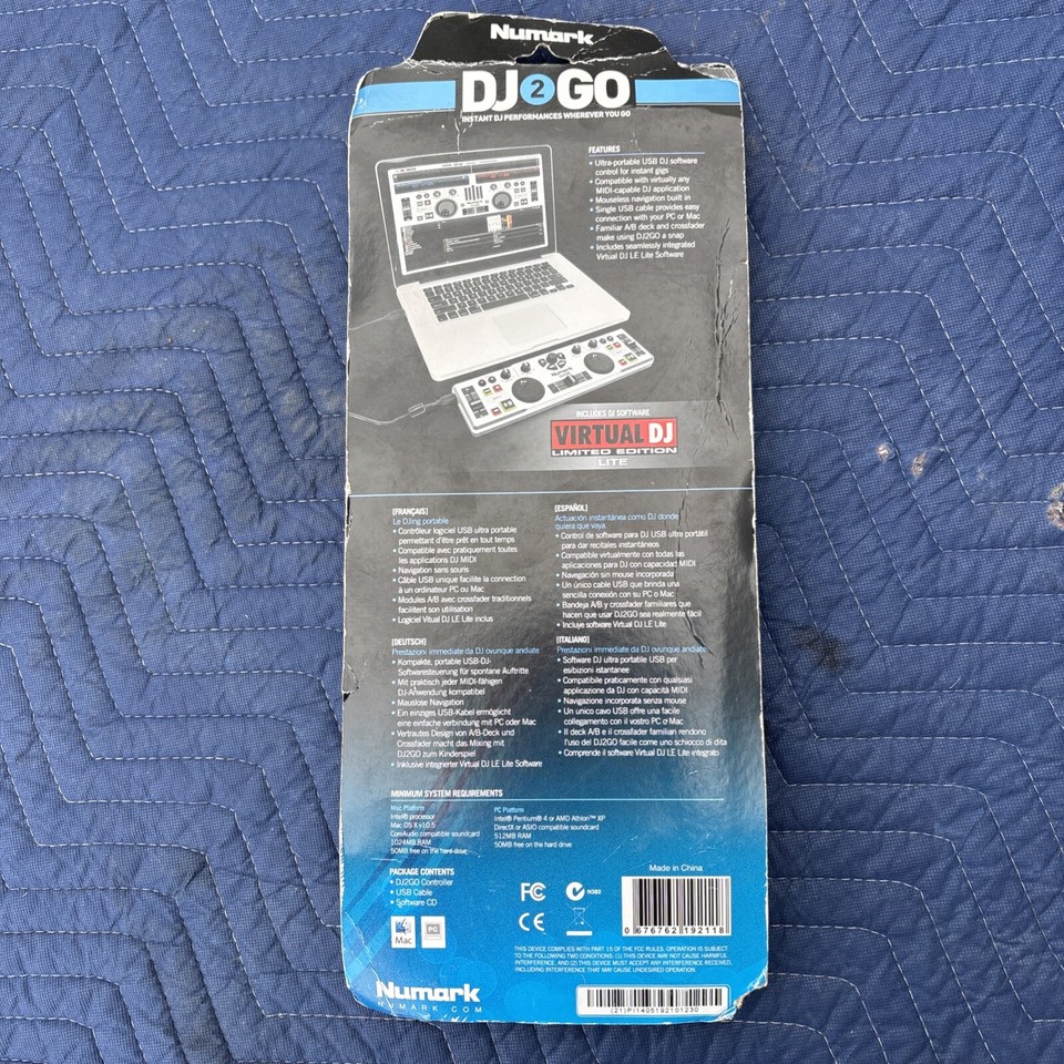 Numark DJ2GO Ultra Portable MIDI Capable Silver DJ Controller USB for ...
