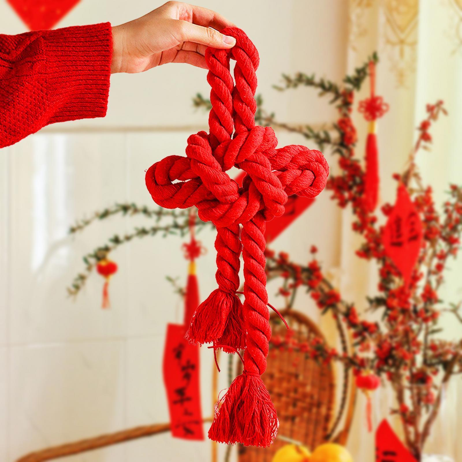 Red Chinese Knot Hanging Ornament 50cm Lucky Charm for Festival Party ...