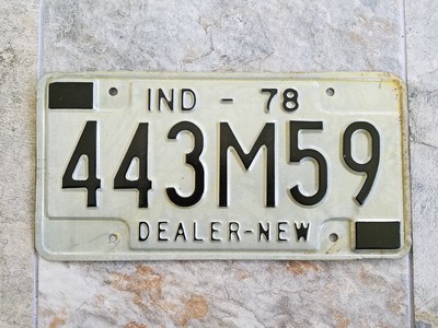 1978 Indiana DEALER Auto Vehicle License Plate 443M59 | eBay