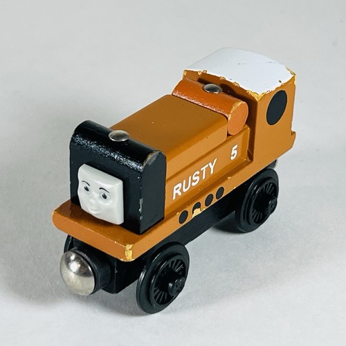1994 Vintage Rusty Thomas the Train Wooden Railway No Name Base White ...
