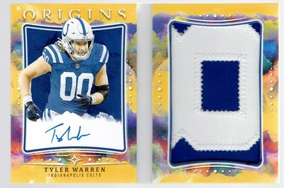 2025 Panini Origins Tyler Warren Autograph Auto Jersey Patch Rookie RC ...
