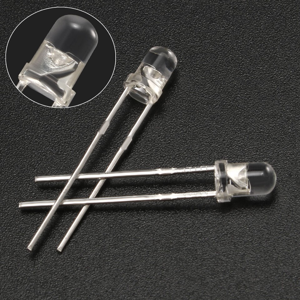 10pcs 3mm White LED Diode Lighting Electronics Component Emitting Light ...