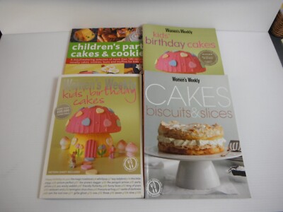 Kids Birthday Cake Cookbooks AWW Australian Womens Weekly x 4 Biscuits ...