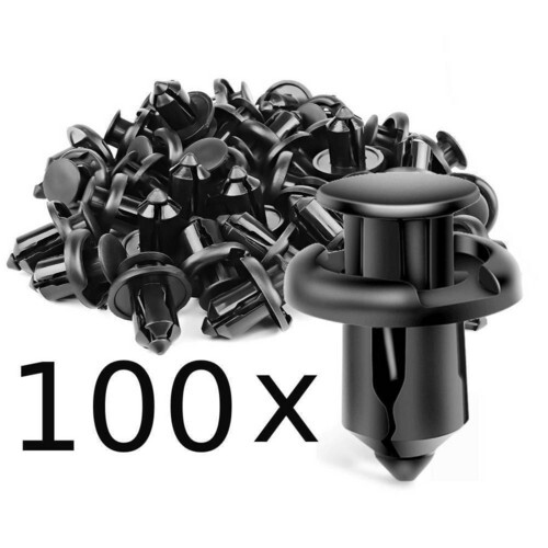 100Pcs Bumper Clips 10mm Hood Fender Push Plastic Rivets Retainer ...
