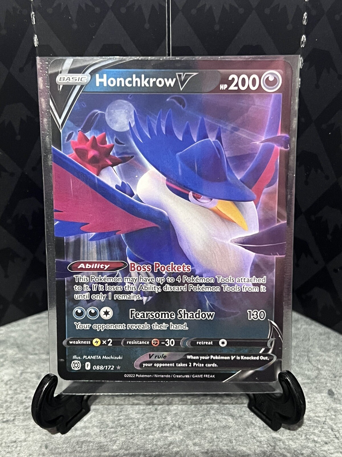Pokémon TCG Honchkrow V Sword & Shield Mfg: Brilliant Stars 088/172 ...
