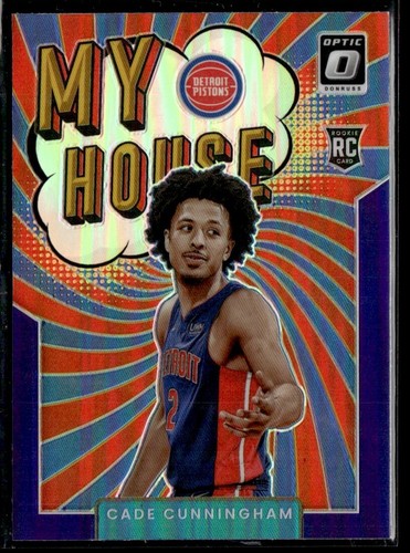 2021-22 Optic Purple My House Cade Cunningham Rookie Detroit Pistons ...