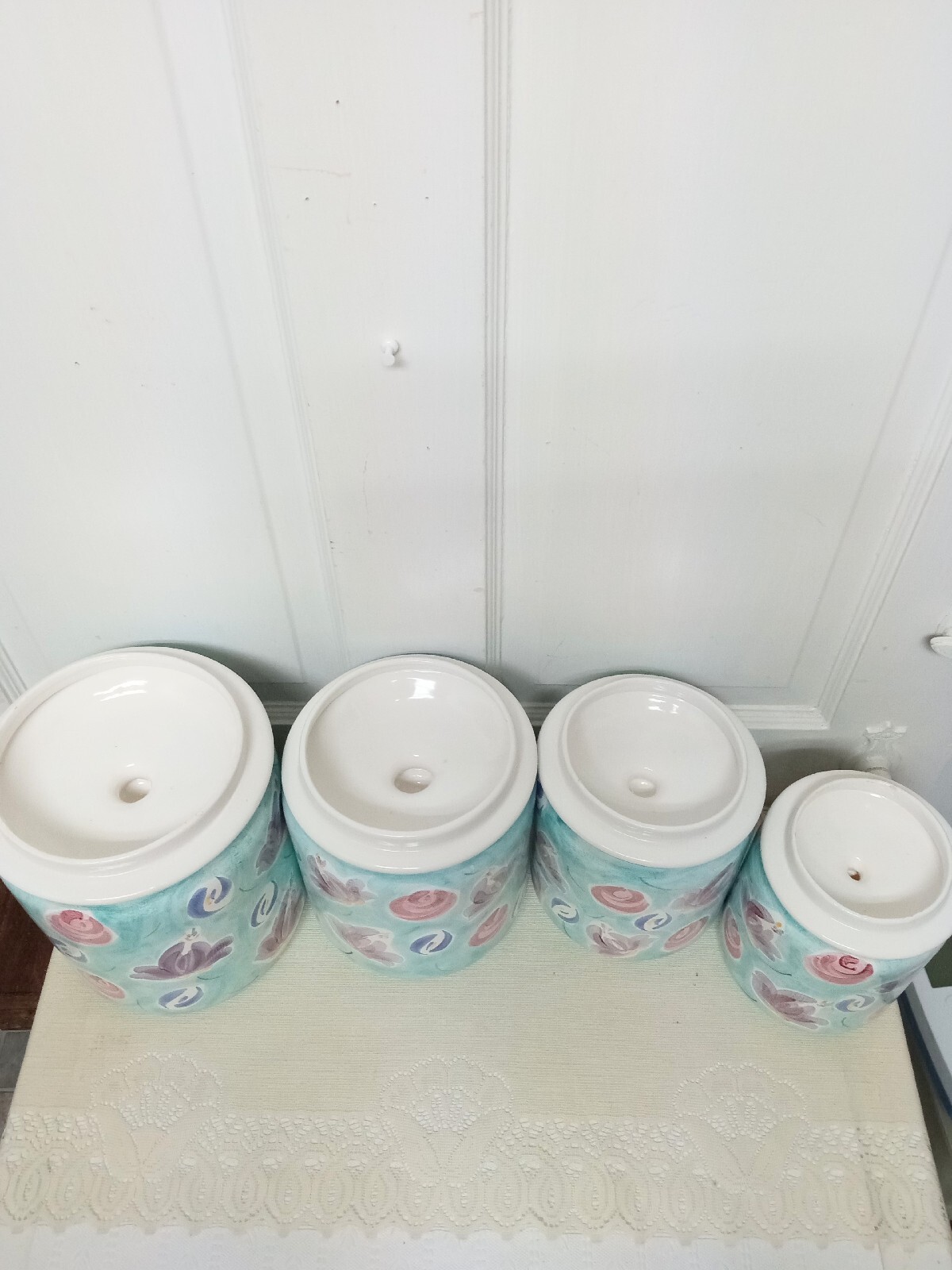 Rare Vintage Canisters Set Of 4 Personalized Ceramic Multi Colored ...