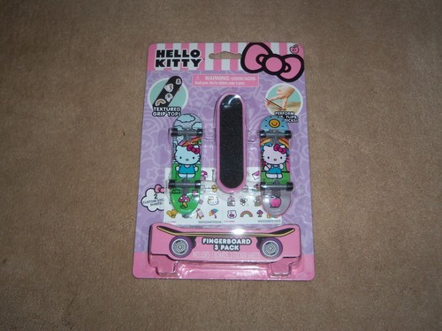 New Hello Kitty 3 Pack Finger Skateboards Fingerboards with Sanrio ...