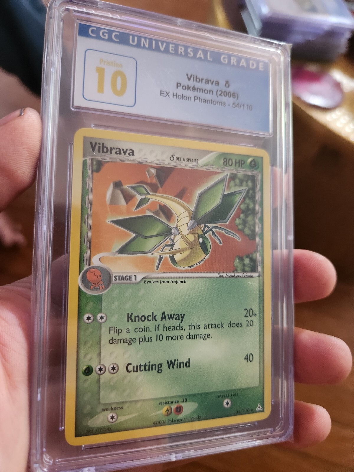 (POP 1) CGC 10 PRISTINE 2006 Pokemon Vibrava EX Holon Phantoms 54/110 ...