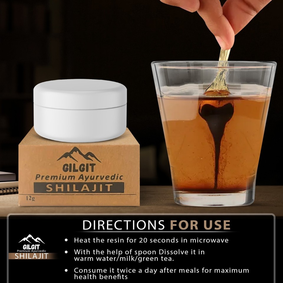 Gilgit Premium Ayurvedic Himalayan Shilajit 100% Pure Pakistan Origin ...