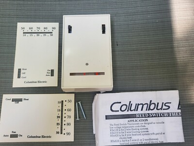 Columbus Electric 24V HEAT-COOL THERMOSTAT 50° to 80° Range for Gas/Oil ...