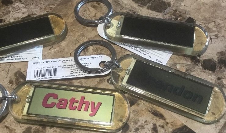 Acrylic Blinking Solar Powered Key Chain 2.6" Long With Ring, WITH YOUR ...