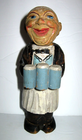 vtg Japan Hand Painted Carved Wood Bartender Figure Bar Man Shoe Brush ...