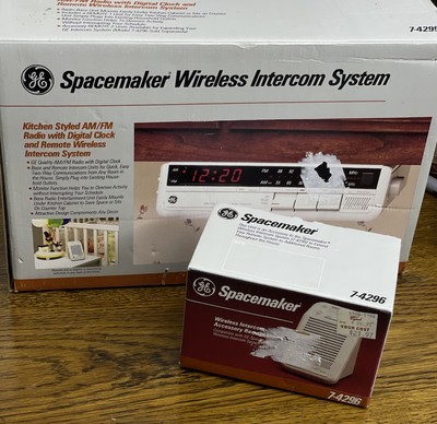 New Spacemaker Clock Radio GE General Electric 7-4295A AM/FM Intercom ...