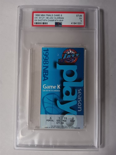 1998 NBA FINALS GAME 6 TICKET MICHAEL JORDAN “THE SHOT” MVP / TITLE #6 ...