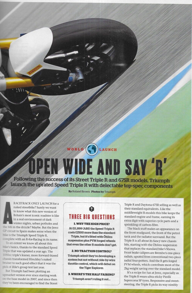 Bike Motorcycle Magazine Ducati Panigale MV Augusta F3 Kawasaki Triumph ...