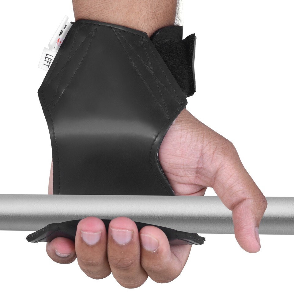 DEFY Weight Lifting Grips Padded Wrist Support Straps Heavy Powerlift ...