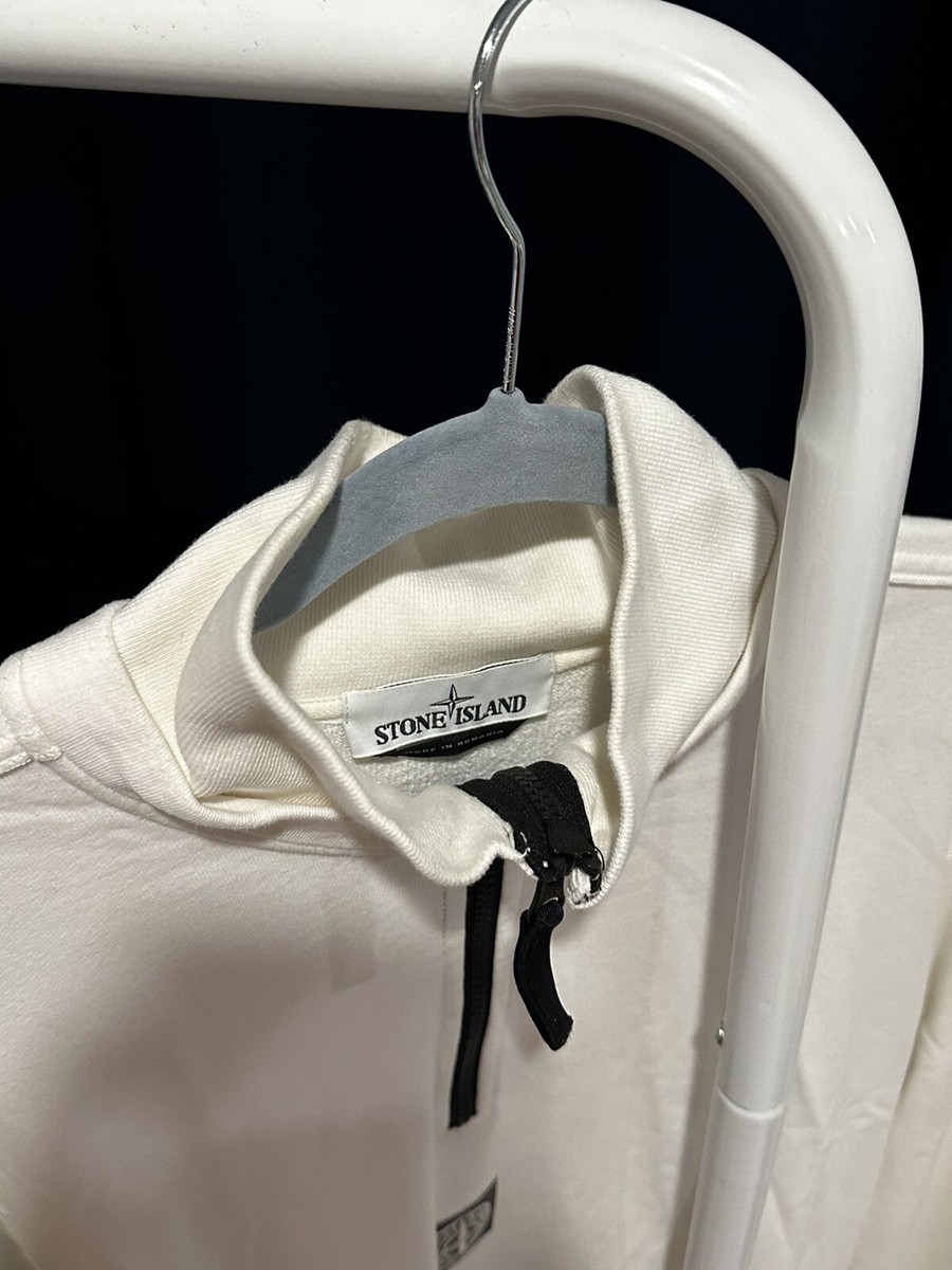 Stone Island White Zip Up Sweatshirt “68-15 Stone Island Stone Island White Zip Up Sweatshirt “68-15 Stone Island