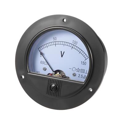 DC 0-150V Analog Panel Voltage Gauge Volt Meter 65C5 2.5% Error Margin ...