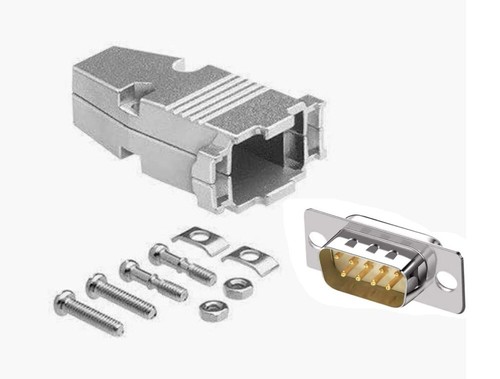 DB9 Male Solder Cup Connector with Metal Backshell Kit,RF/EMI shielded ...