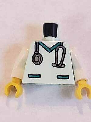 Lego Aqua Torso Hospital Scrubs Silver Stethoscope 1562/14 | eBay