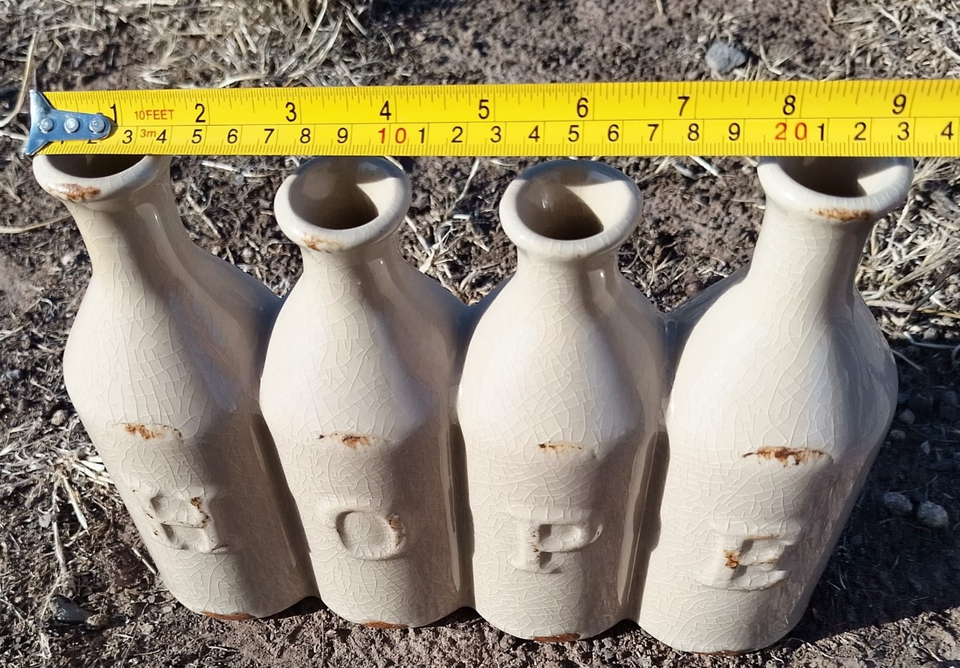 Ceramic Farm Milk Bottles Jugs Rustic Distressed Farmhouse Decor Vases ...