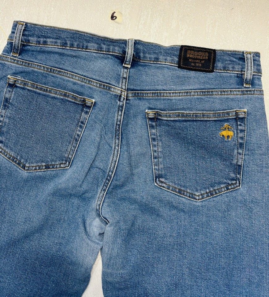 Brooks Brothers Men's Straight Jeans Blue Denim Embroidered Logo ...