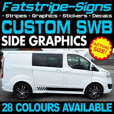 to fit FORD TRANSIT CUSTOM SWB GRAPHICS STICKERS STRIPES DECALS ST M ...